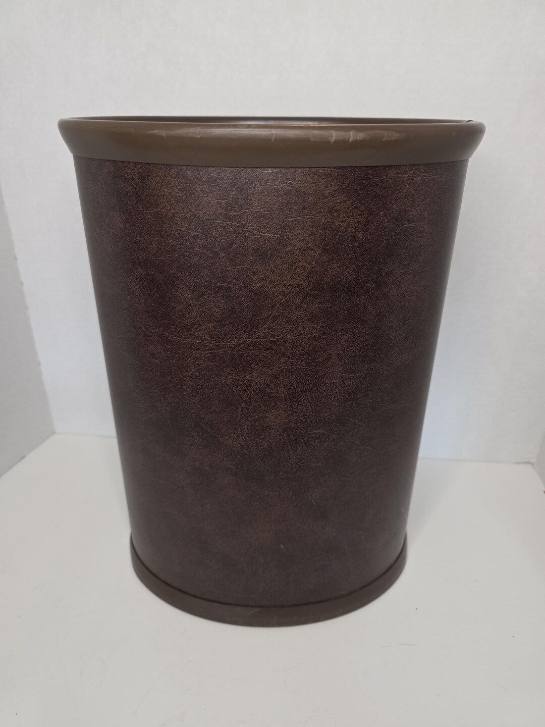 Erwyn Group Brown Vinyl Trash Can - Etsy