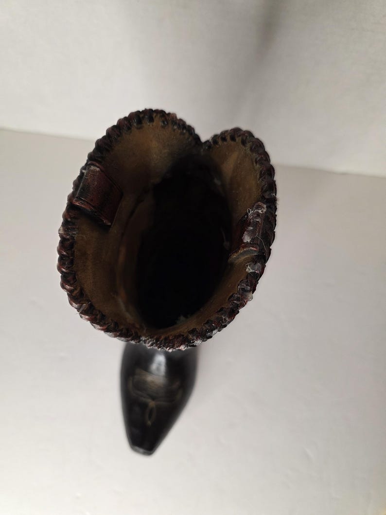 Western Bull Skull Roses Six Shooters and Fire Cowboy Boot Vase Planter ...