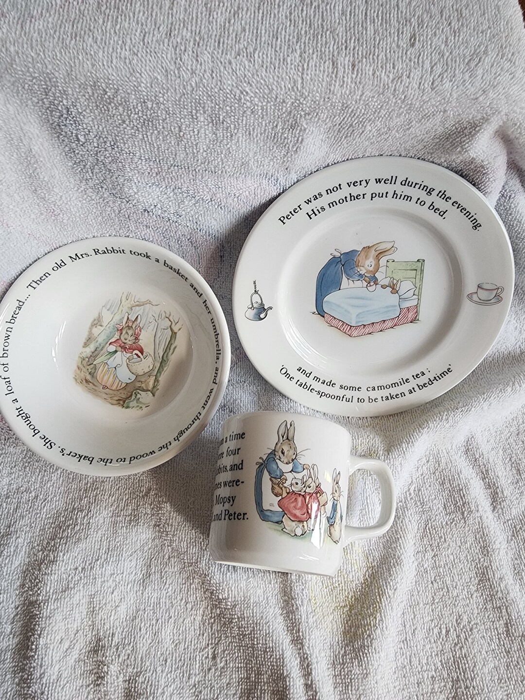 Wedgewood 3 Piece Peter Rabbit Nursery Dish Set - Etsy