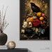 Dark Floral Crow Still Life Downloadable Art Print Rose - Etsy