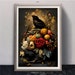 Dark Floral Crow Still Life Downloadable Art Print Rose - Etsy