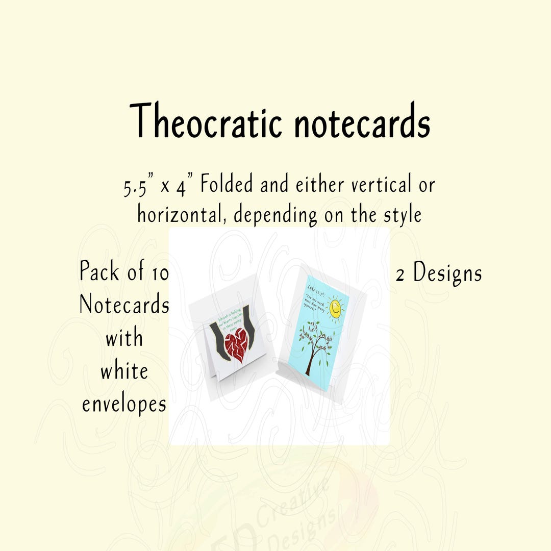 Set of 10 Theocratic Note Cards With Envelopes - Etsy