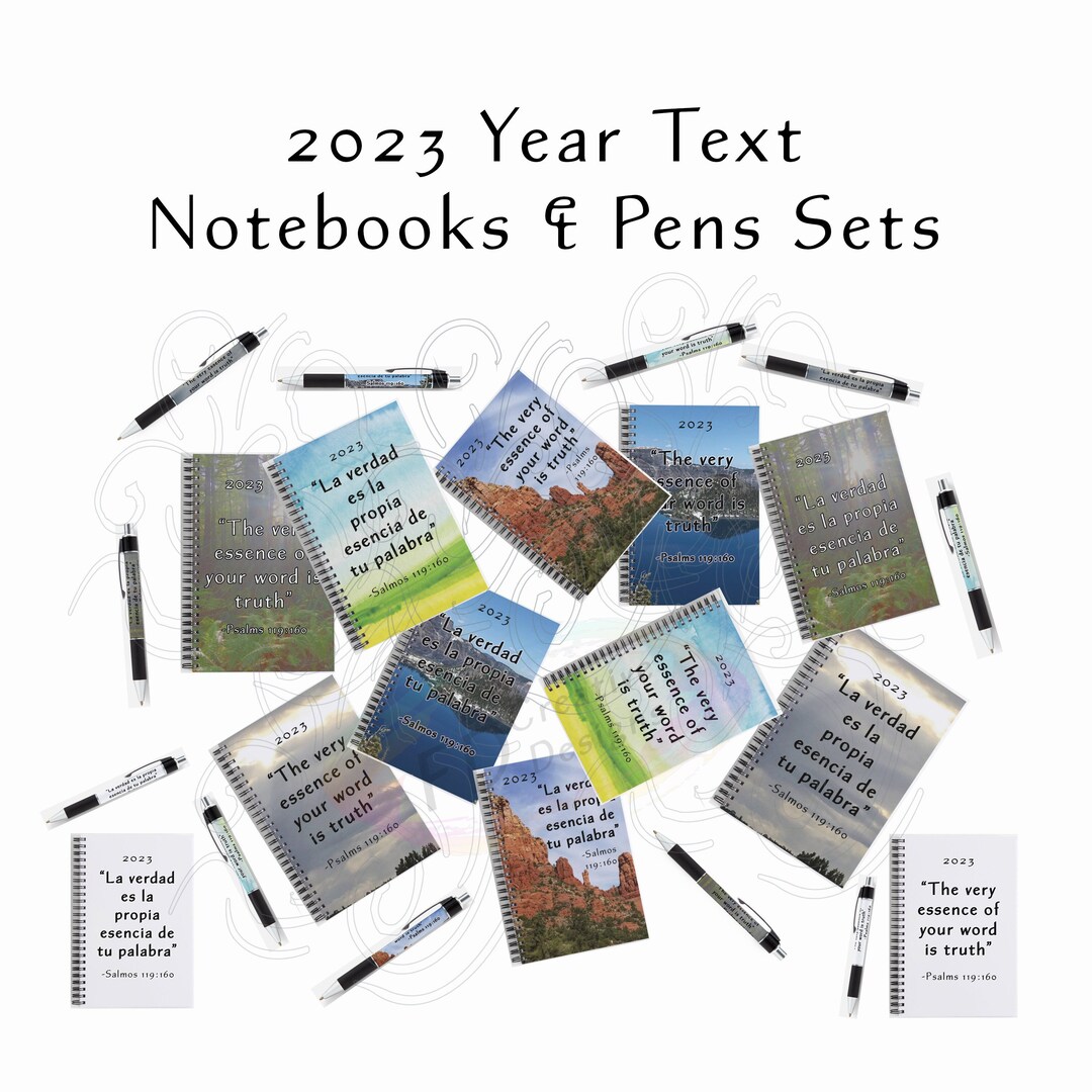 2023 Year Text/ Texto Del Año, Notebook & Pen Set - Etsy