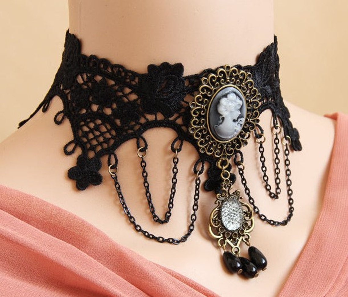 Vintage Gothic Punk Black Lace Cosplay Halloween Party Costume - Etsy