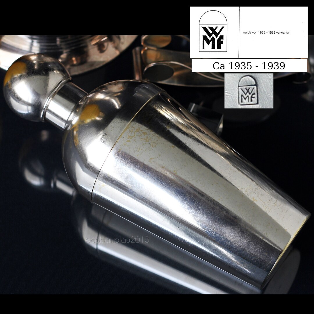Vtg. 1930s Cocktail Shaker, 3-piece Shaker, Silver Plated, Germany, 30s ...