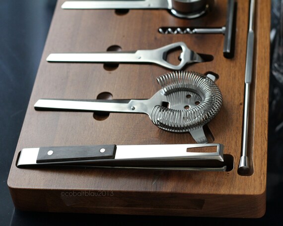 Large Bar Tool Set Bar Set Mid Century Bar Tools / Cocktail | Etsy