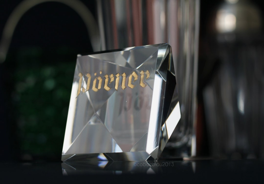 Crystal Advertising Display Paperweight 1950s / Cut Glass Faceted - Etsy