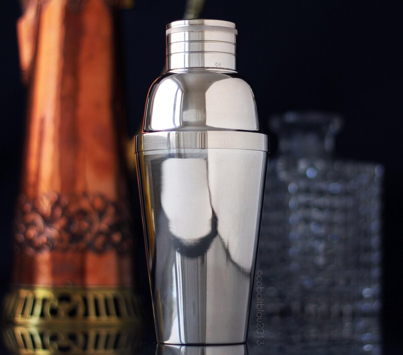 Vtg. Cocktail Shaker, Art Deco Period, 1920s, 1930s, Silver Plated ...