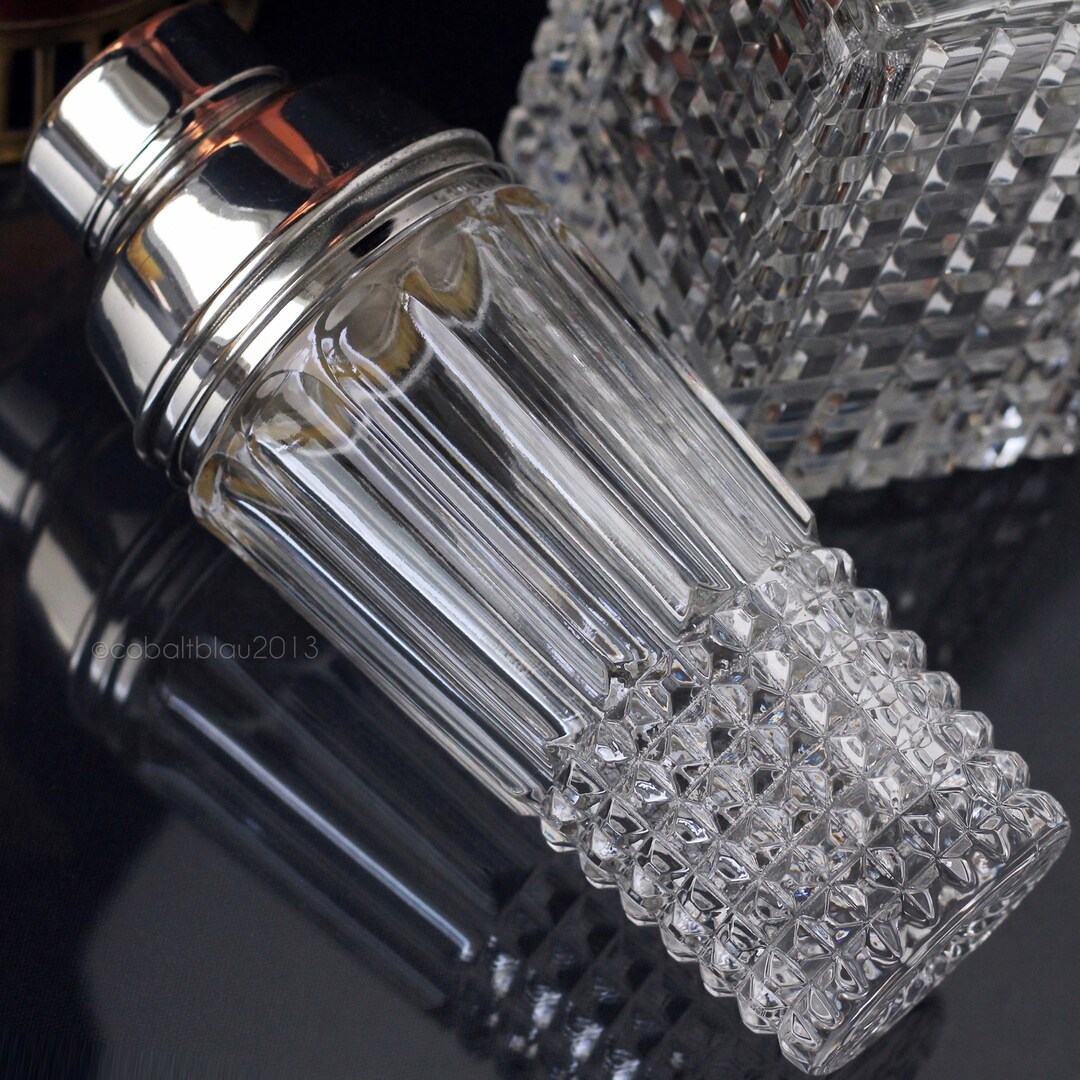 Cocktail Shaker, Crystal Glass, Vintage, Mid Century, Crystal Cocktail ...