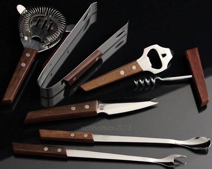 Mid Century Bar Tool Set Bar Set 60s Vintage Barware Set Bar Cart ...