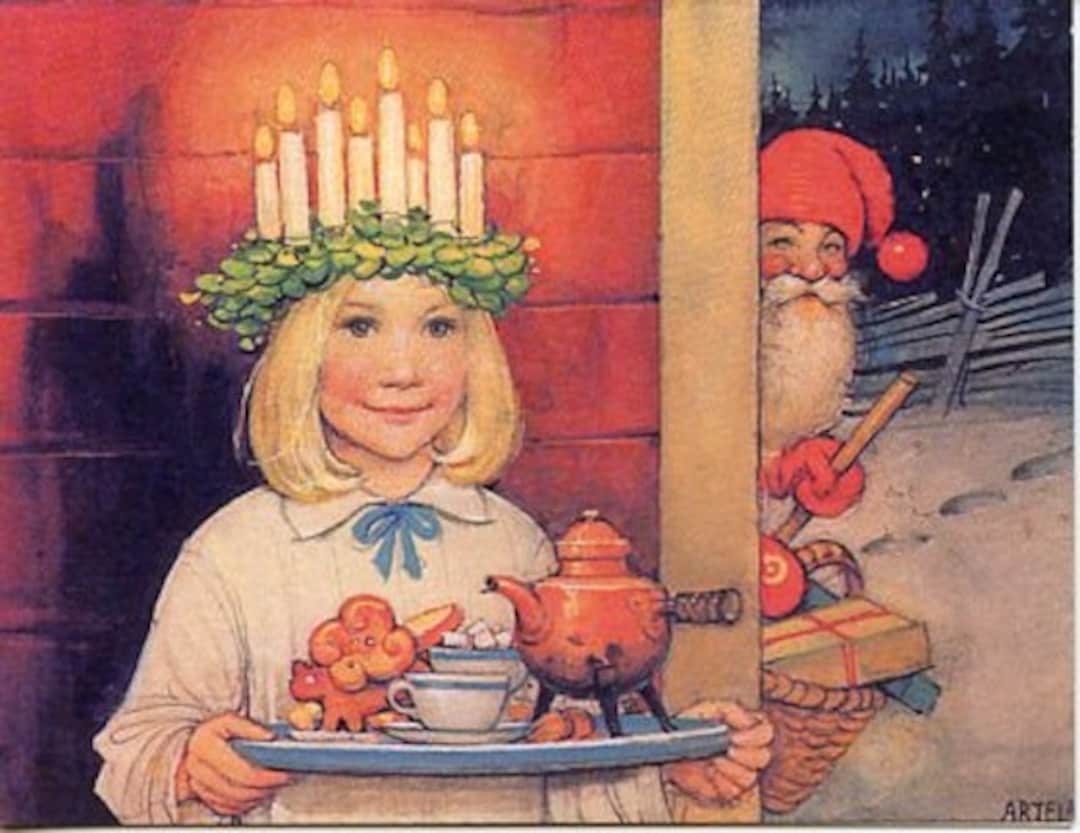 Swedish Tomte and Lucia Christmas Cards Box of 12 With the Story of ...