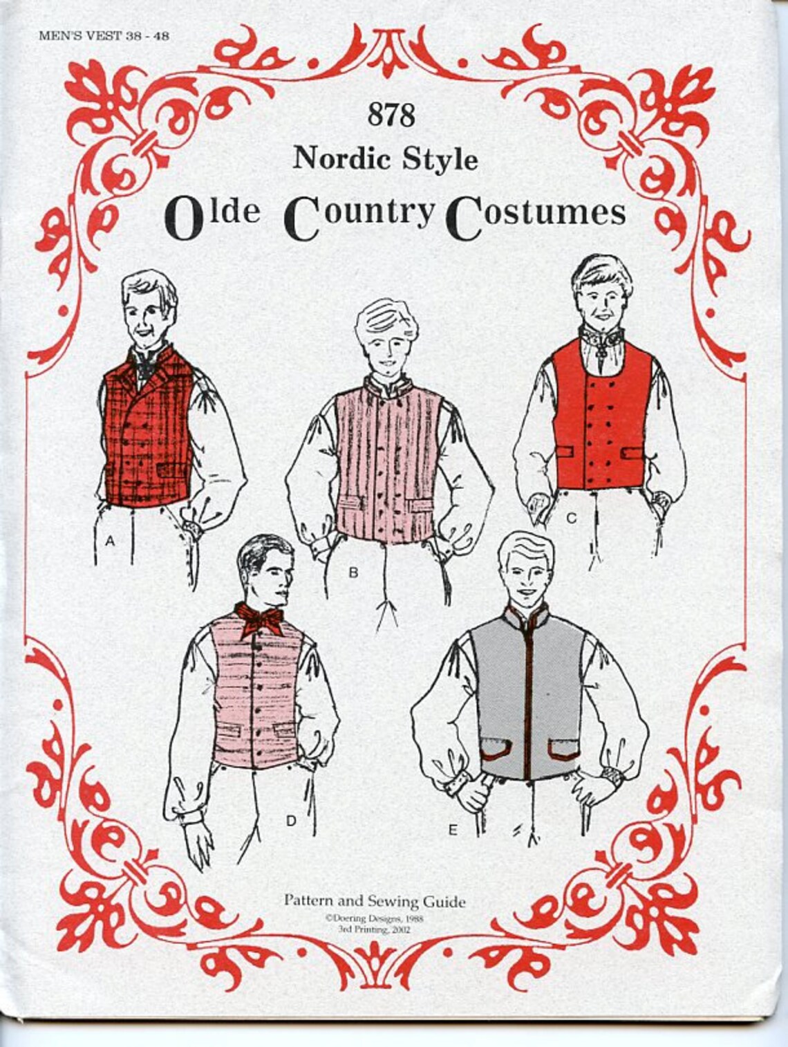 Scandinavian Nordic Style Olde Country Costume Pattern for Mens Vests ...