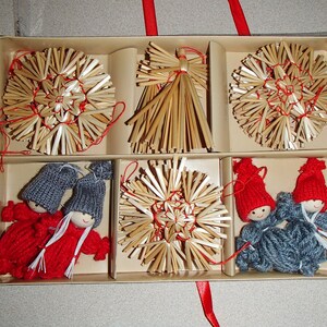 Scandinavian Nordic Straw Ornaments - Box of 22 Pieces - Snowflakes ...