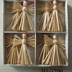 Scandinavian Straw Angels Ornaments Box of 8 Pieces Size 2 - Etsy