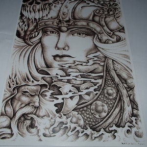 Freya, Goddess of Love, Viking Woman Shield Maiden Print ~ Poster With ...