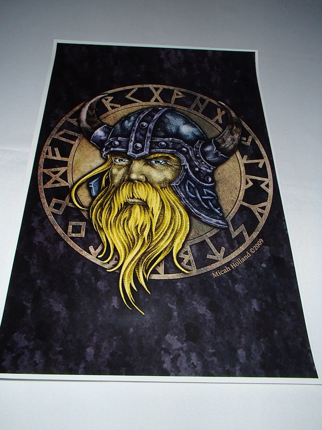 Viking With Runes Print Poster With Artwork by Micah Holland - Etsy