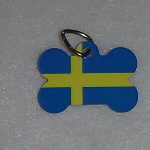 Dog Bone Shaped Pet Tag With Norway Sweden Finland Denmark Iceland Flag ...