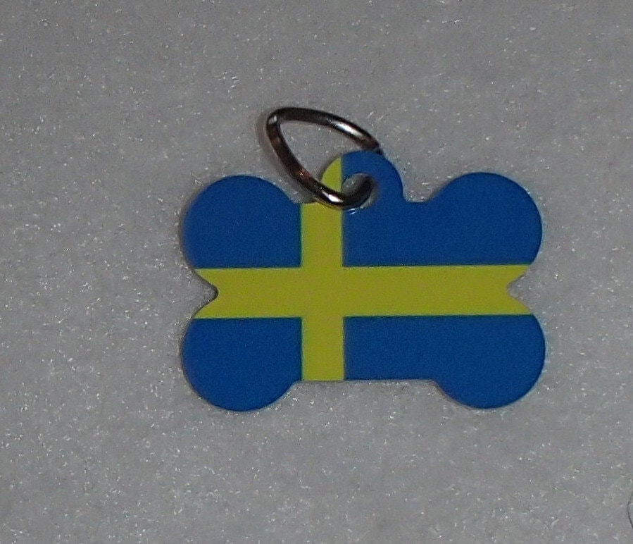 Dog Bone Shaped Pet Tag With Norway Sweden Finland Denmark Iceland Flag ...
