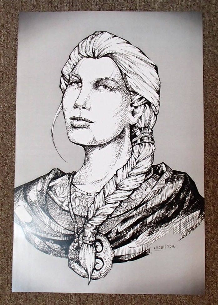 Freya, Goddess of Love, Viking Woman Shield Maiden Print ~ Poster With ...