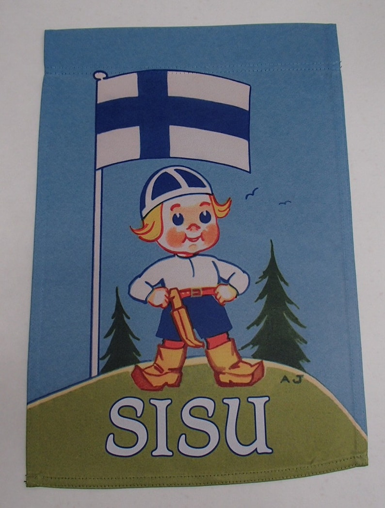 Garden Flag 12 X 17 Sisu Boy With Finland Flag & - Etsy