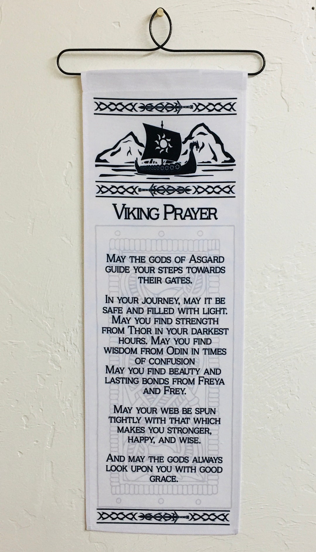 Scandinavian Swedish Norwegian Danish Wall Hanging - Viking Prayer 25x9 ...