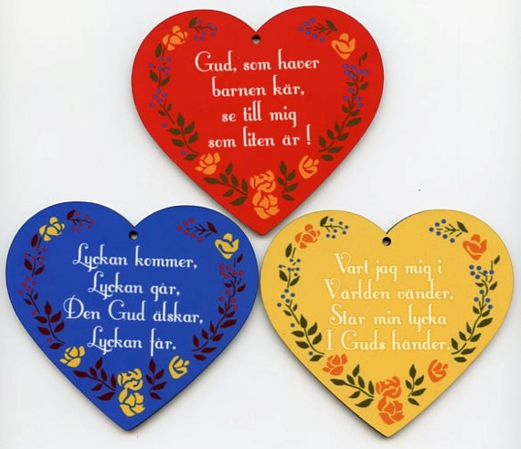 Swedish Children's Prayer Hearts Size of Heart is 3 - Etsy