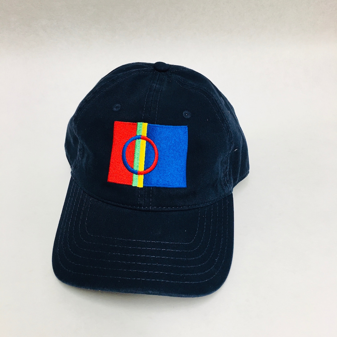 Embroidered Navy Baseball Cap Hat With Lapland Lappland Sami Flag - Etsy