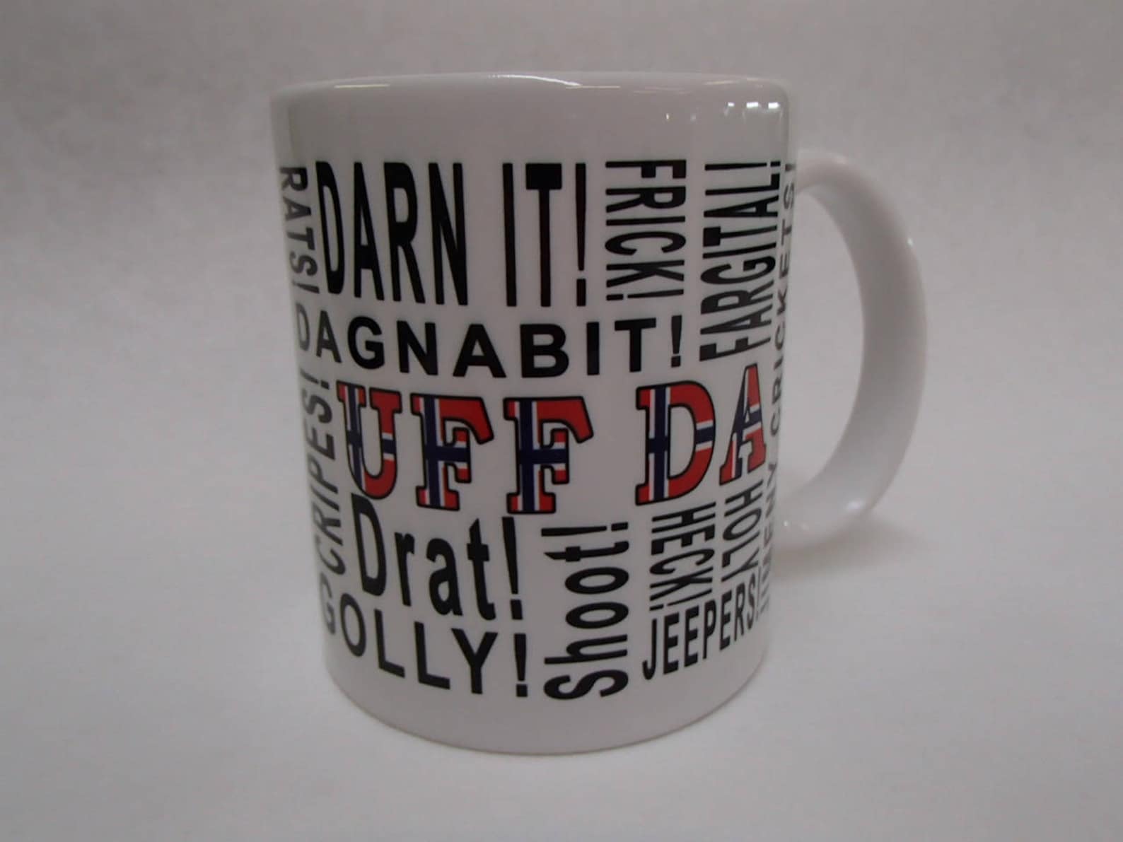 Uff Da Coffee Tea Mug With Norwegian Norway Flag Letters | Etsy