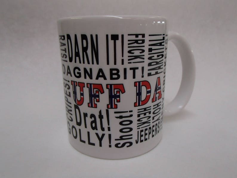 Uff Da Coffee Tea Mug With Norwegian Norway Flag Letters | Etsy