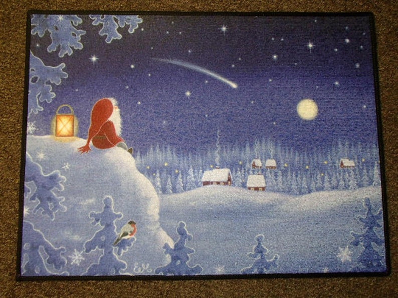 Scandinavian Swedish Gnome Tomte Rug Door Mat Art by Eva - Etsy