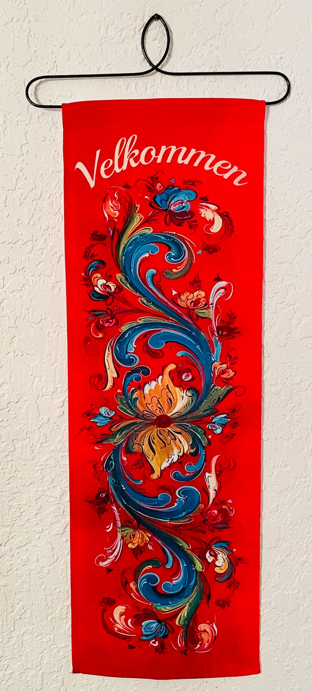 Scandinavian Norwegian Welcome Velkommen Rosemaling Wall Hanging - Etsy