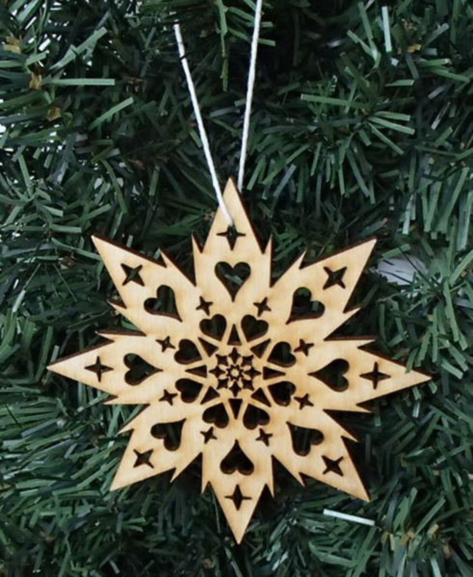Scandinavian Swedish Star With Hearts Baltic Birch Ornament #EL752 - Etsy