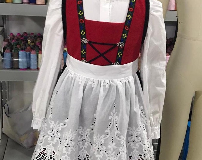 Norwegian Hardanger Style Costume Bunad Festdrakt Dress for Girls - Etsy