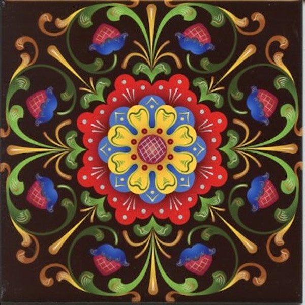 Folk Art Tiles - Etsy