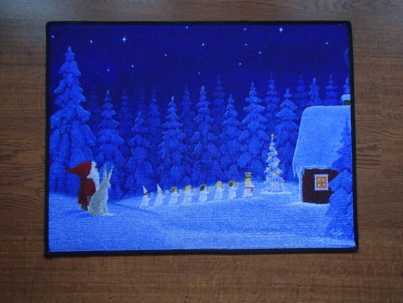 Scandinavian Swedish Gnome Tomte Rug Door Mat Art by Eva - Etsy
