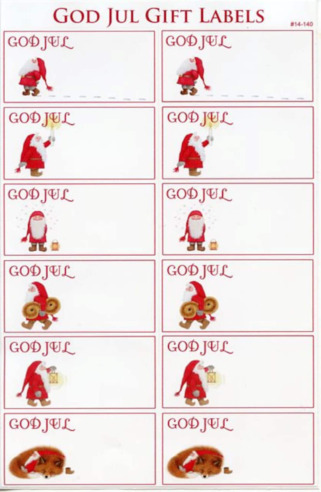 God Jul Gift Labels With Tomtar Gnomes Elves - Etsy