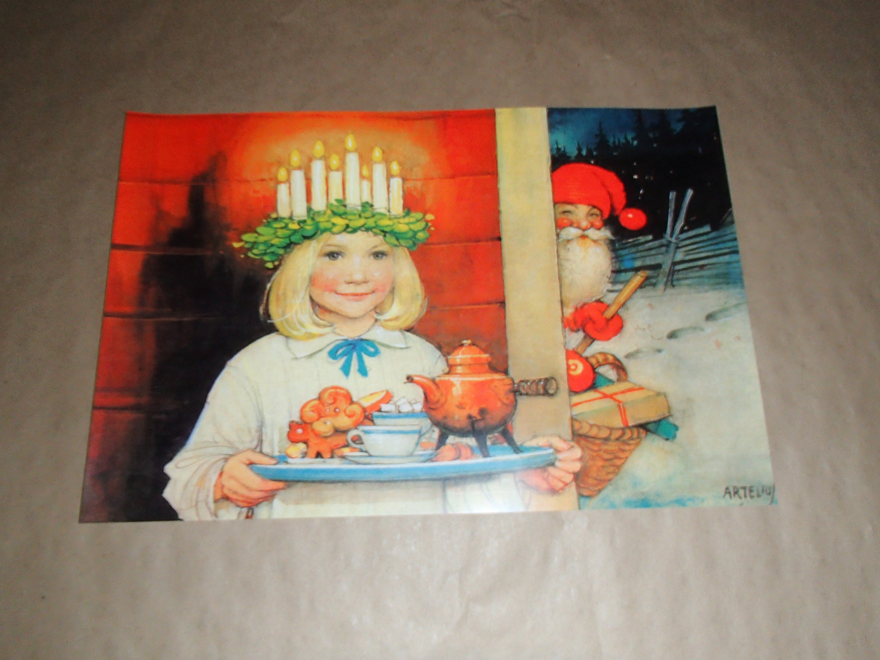 Swedish Lucia & Tomte Print Poster | Etsy