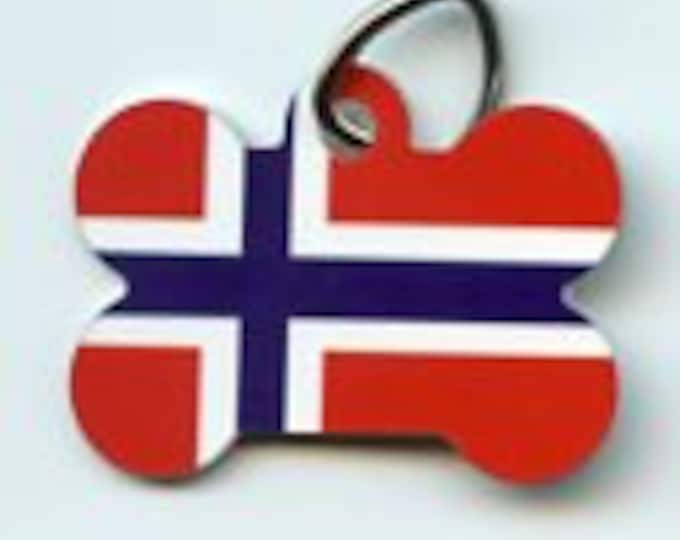Dog Bone Shaped Pet Tag With Norway Sweden Finland Denmark Iceland Flag ...
