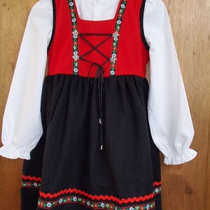 Norwegian Hardanger Style Costume Bunad Festdrakt Dress for Girls - Etsy