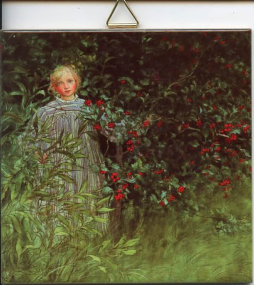 Carl Larsson Girl in the Hedges 6" Ceramic Tile ~ Trivet ~ Hotpad - Etsy