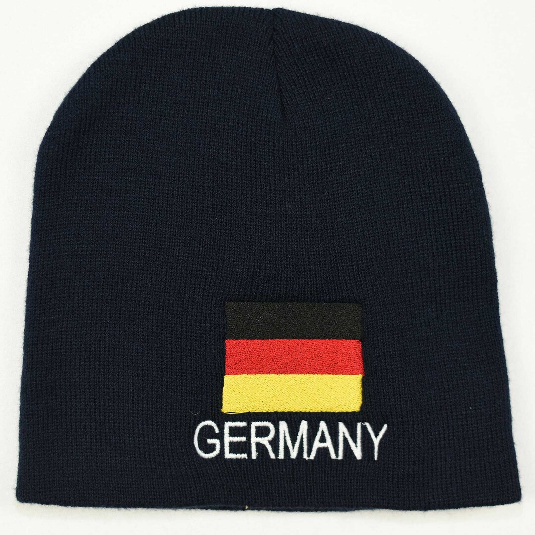 German Germany Flag on Navy Blue Knit Hat - Etsy