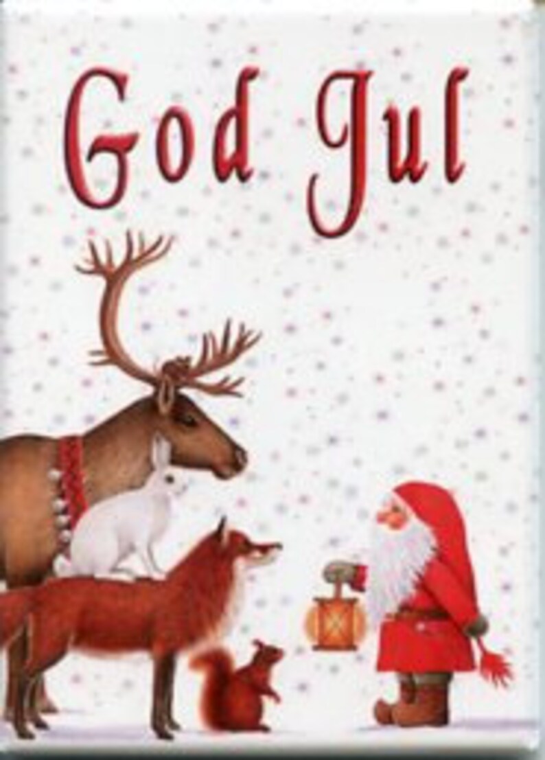 Scandinavian Nordic Swedish God Jul Gnome Tomte Rectangle | Etsy