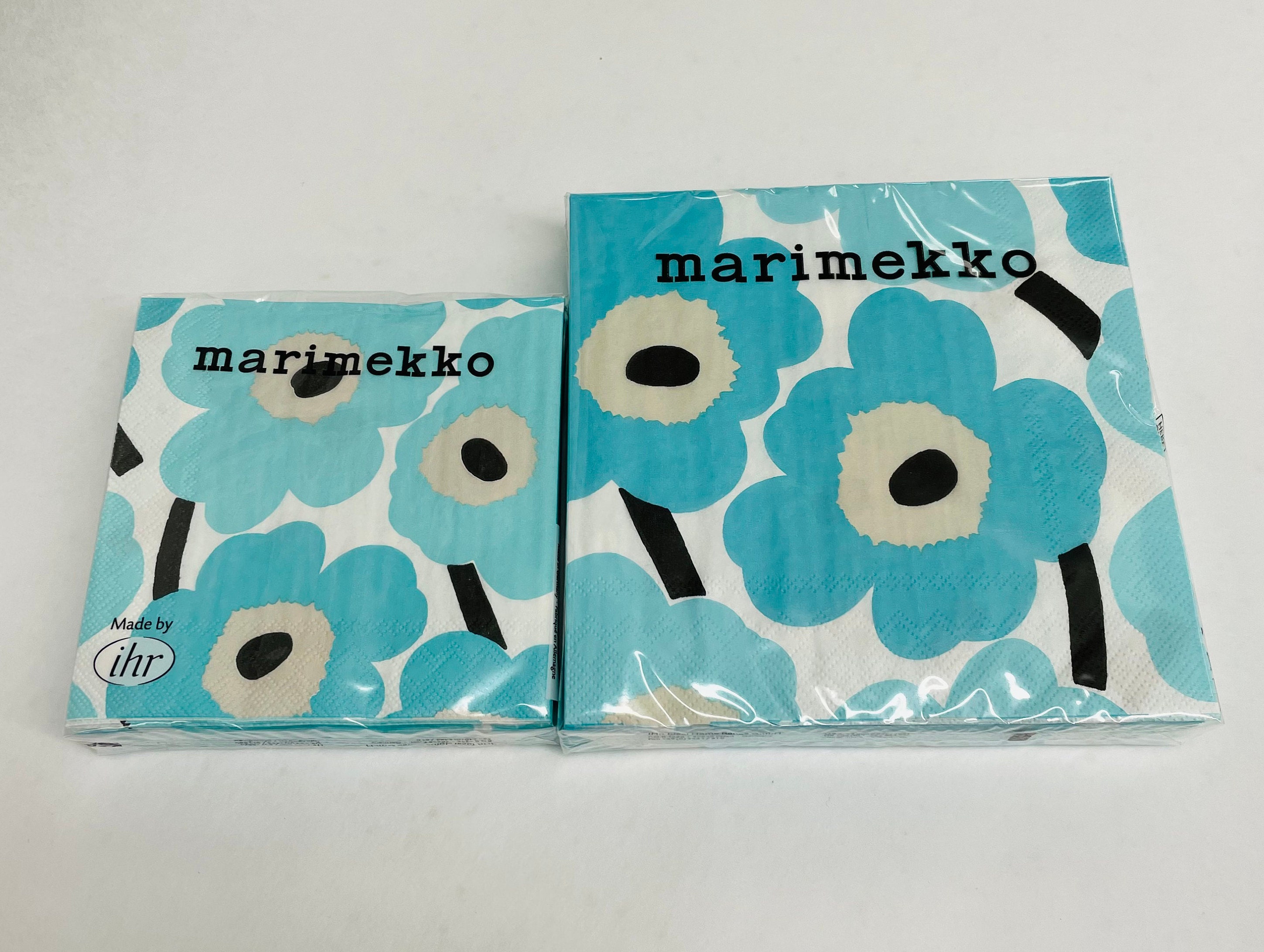Finnish Marimekko Unikko Flowers Cocktail OR Luncheon Napkins - Two ...