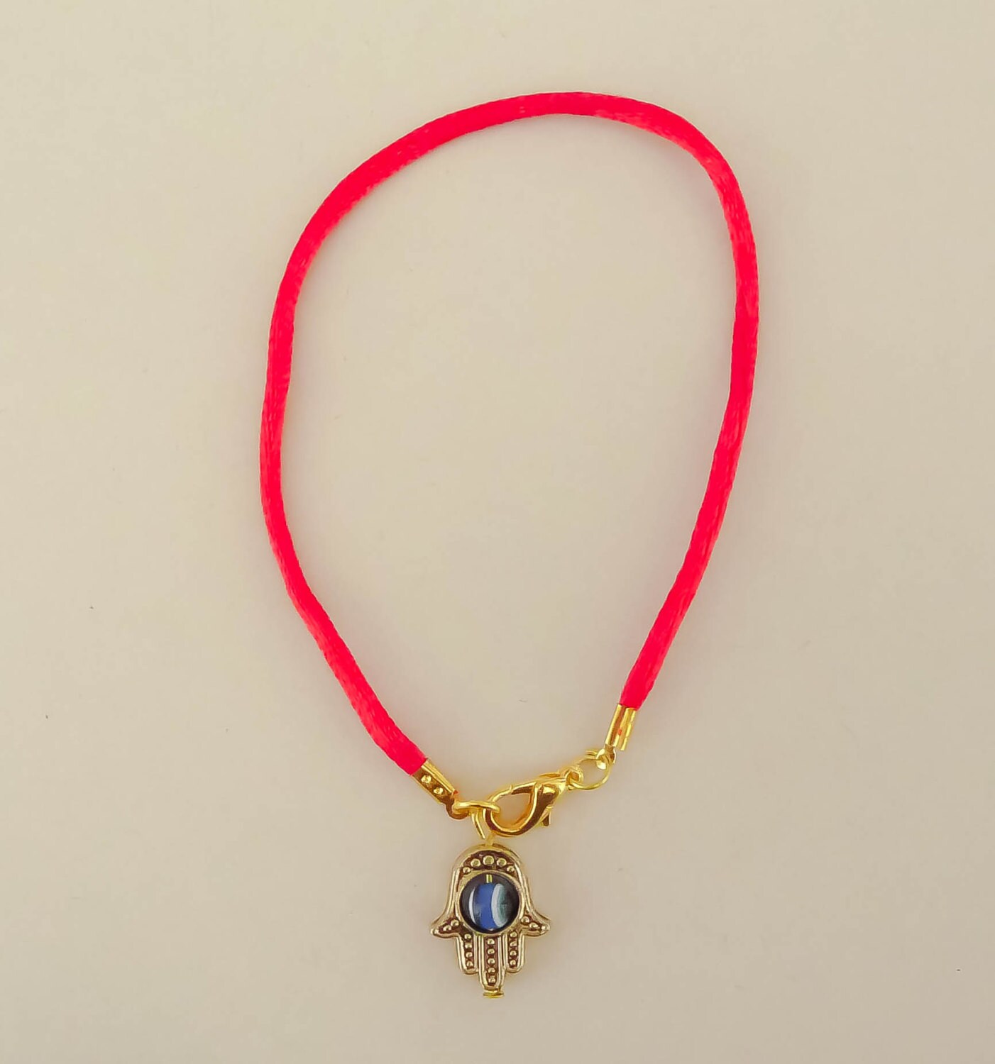 Jewish Kabbalah Red String Gold Tone Hamsa Bracelet Evil Eye - Etsy