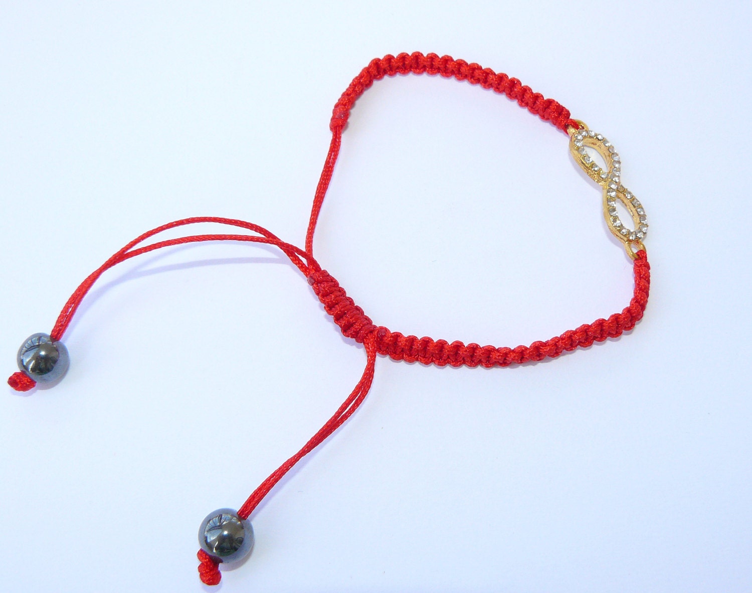 Jewish Kabbalah Red String Golden Decorated Bracelet | Etsy