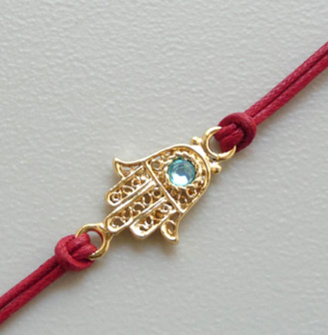 Jewish Kabbalah Hamsa Red String Gold Tone Bracelet Evil Eye - Etsy