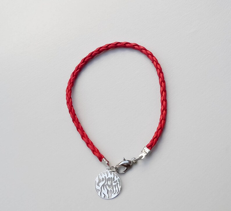 Jewish Kabbalah Red String Silver tone Shema | Etsy
