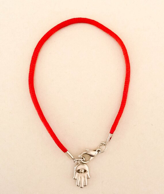 Jewish Kabbalah Red String Silver Tone Hamsa Bracelet Evil Eye | Etsy
