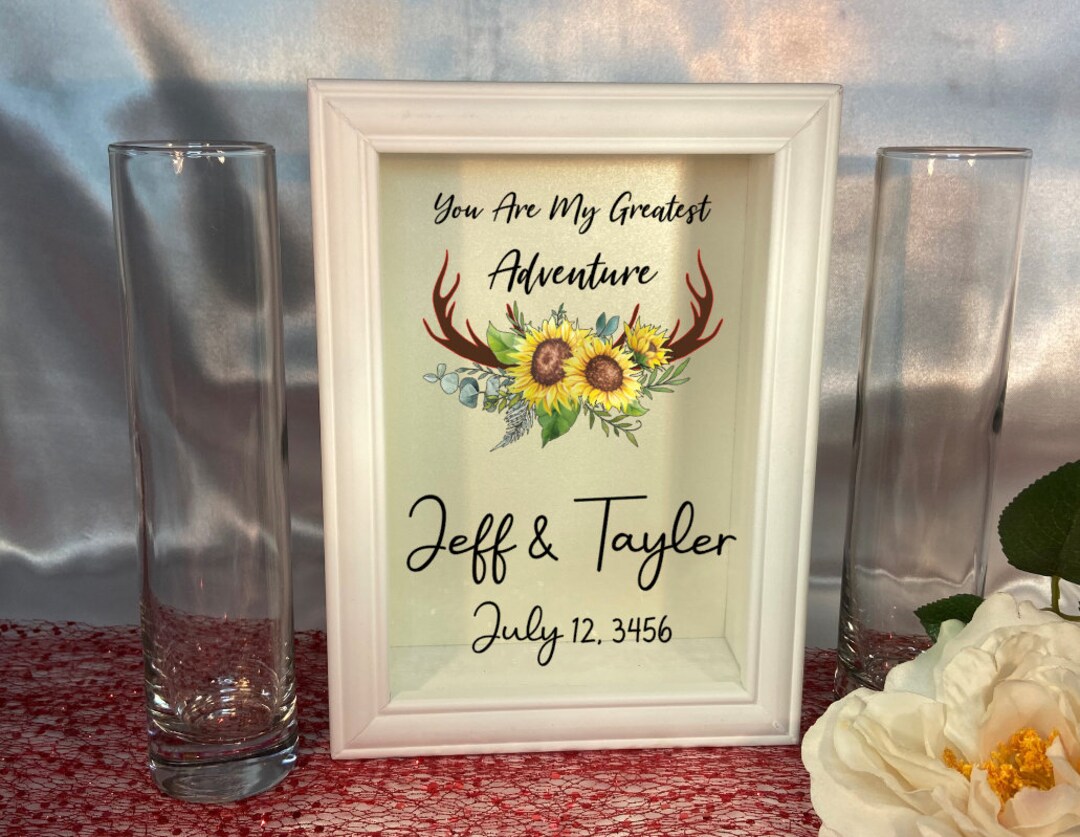 Sand Unity Ceremony Wedding Frame, ( Opt.) Set "rustic" , Printed Tosf ...