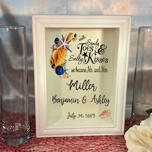 Sand Unity Ceremony Wedding Frame, ( Opt.) Set "beach" , Printed, Tosf ...